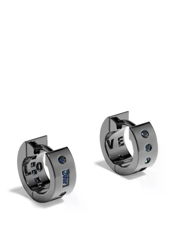APM MONACO Mini Morse Love Hoop Earrings - Grey