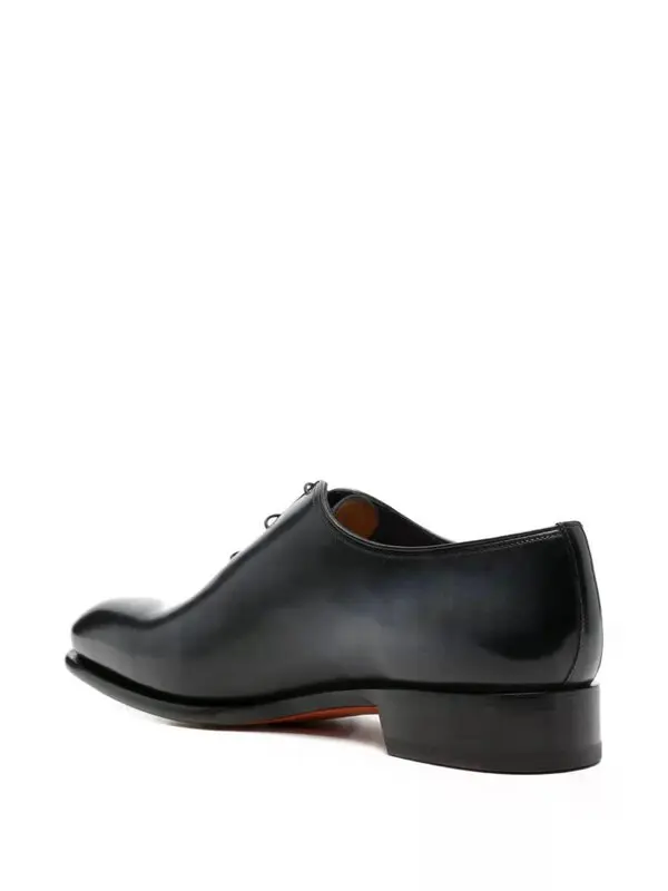 Santoni Lace-up Leather Oxford Shoes - Blue