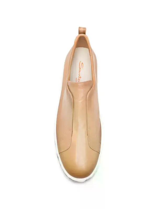 Santoni Leather Slip-on Sneakers
