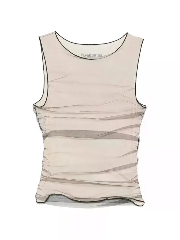 Patrizia Pepe Ruched Mesh Tank Top