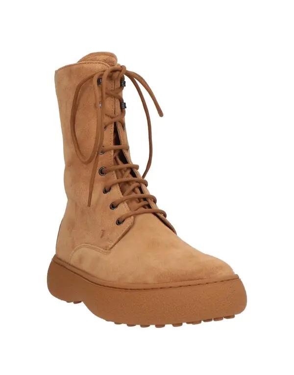 TOD'S Suede Lace-up Ankle Boots - Beige
