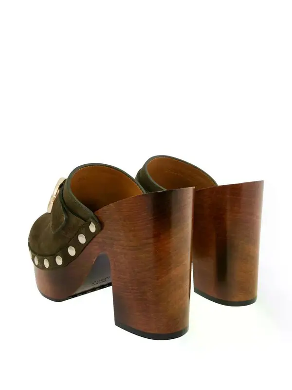 Gucci Double G Stud-embellished Mules