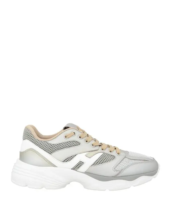 Hogan Leather And Textile Fiber Sneakers - Silver