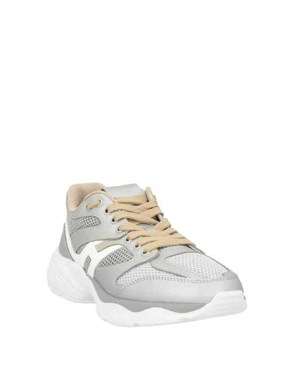 Hogan Leather And Textile Fiber Sneakers - Silver