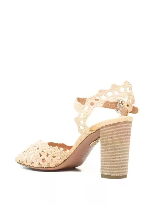 AQUAZZURA Woven Design Buckle-fastening Block Heel Sandals