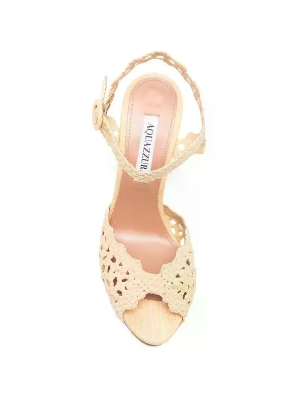 AQUAZZURA Woven Design Buckle-fastening Block Heel Sandals