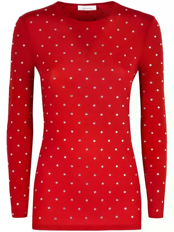Rabanne Embellished T-shirt - Red