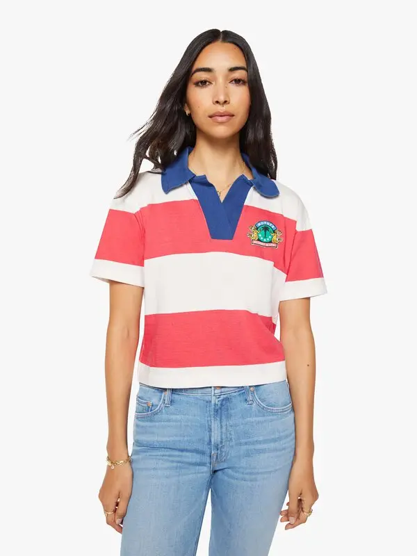 MOTHER The S/s Match" Striped Cotton Shirt - Red