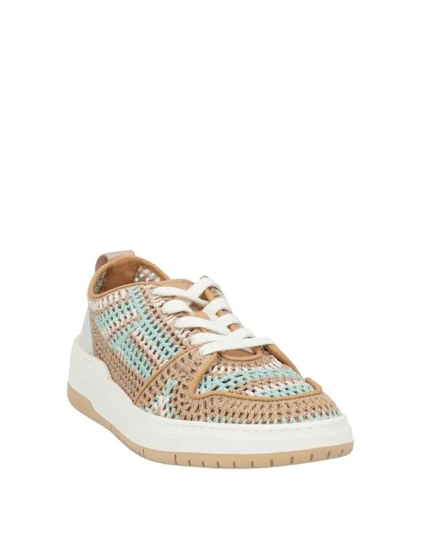 FERRAGAMO Textile Fibers And Leather Low-top Sneakers