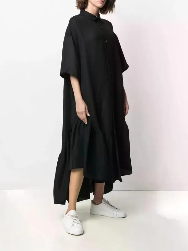 AMI Paris Shirtdress With Ruffled Hem
