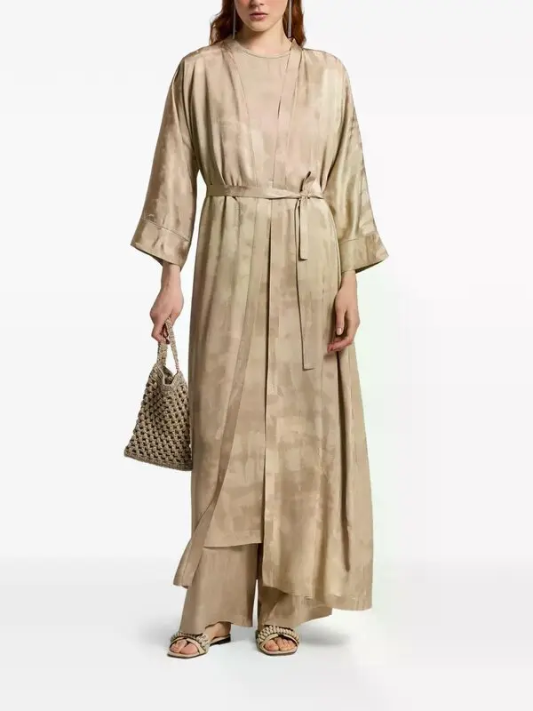 Peserico Belted Tie-dye Maxi Dress