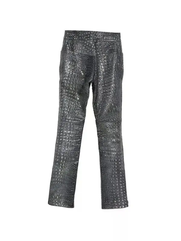 MITILIANE COUTURE Croc-embossed Leather Trousers