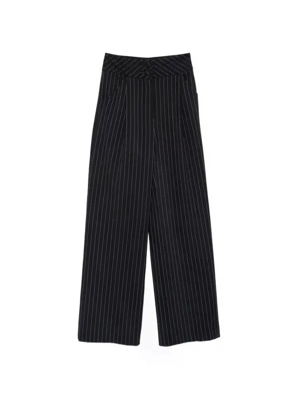 MITILIANE COUTURE Wide Leg Pinstripe Trousers - Blue