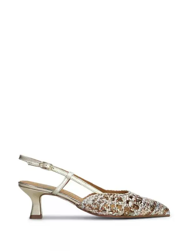 PEDRO MIRALLES Mantua Woven Slingback Pumps - Silver