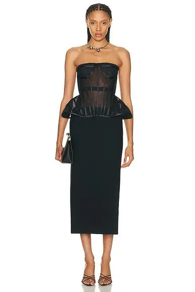 Carolina Herrera Bustier Top With Boned Bodice And Zip Closure