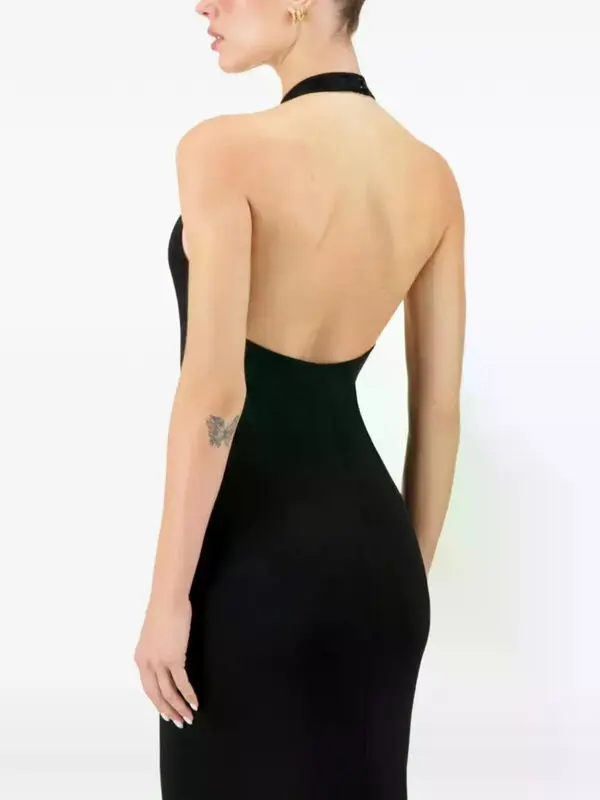LA GALPA Aziza Backless Halterneck Maxi Dress
