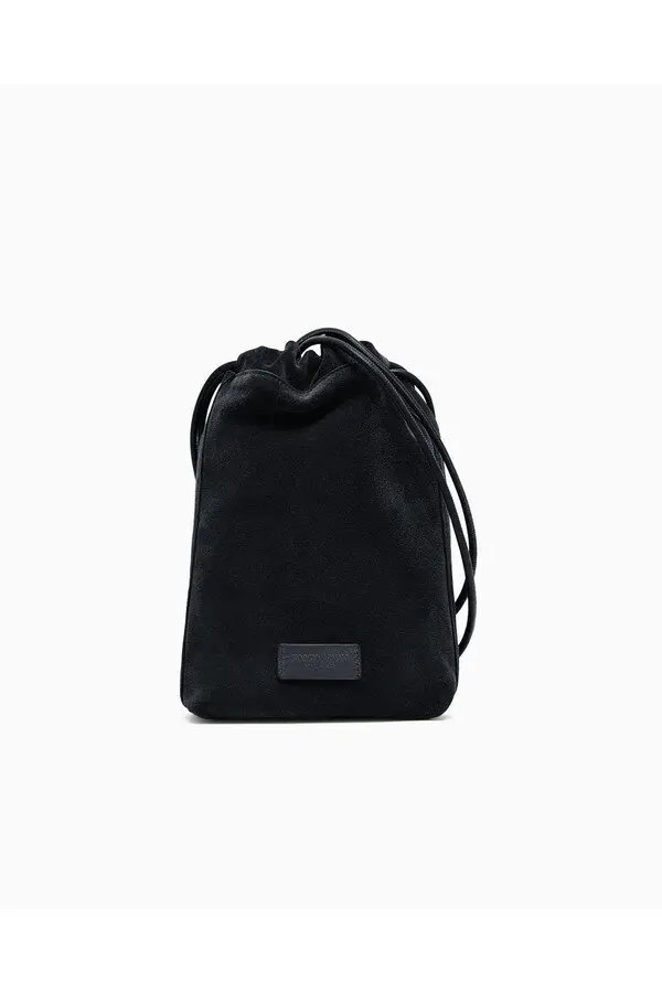 Giorgio Armani Suede And Calfskin Mini Bag - Black
