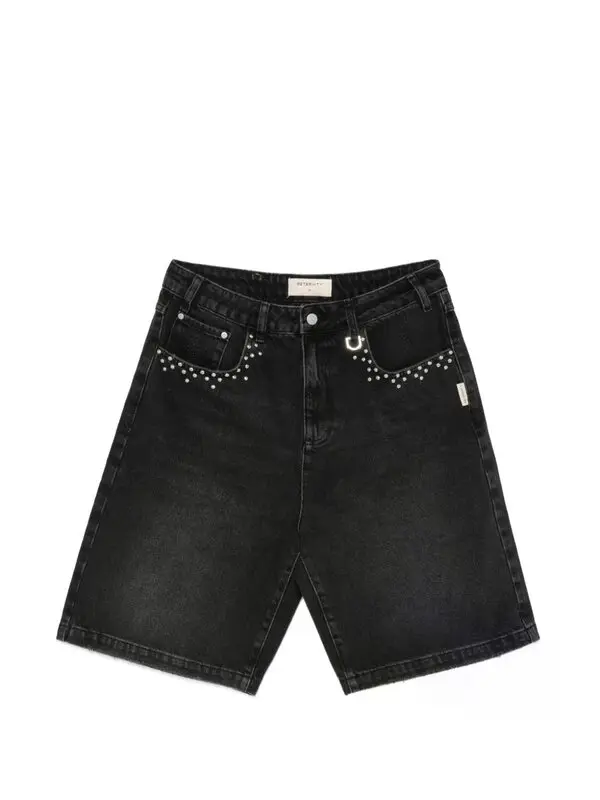 RETERNITY Stud-embellished Denim Shorts