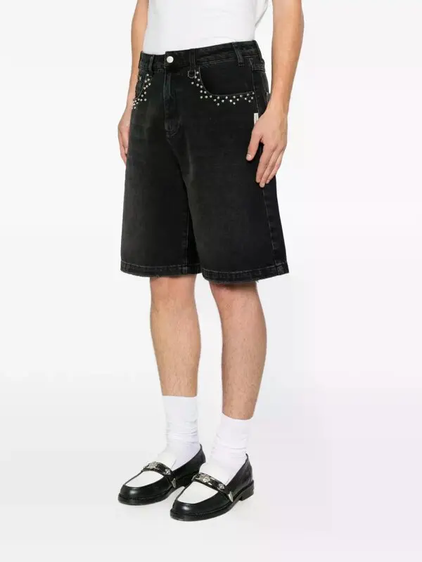 RETERNITY Stud-embellished Denim Shorts