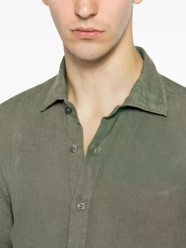 120% Lino Long-sleeve Buttoned Shirt