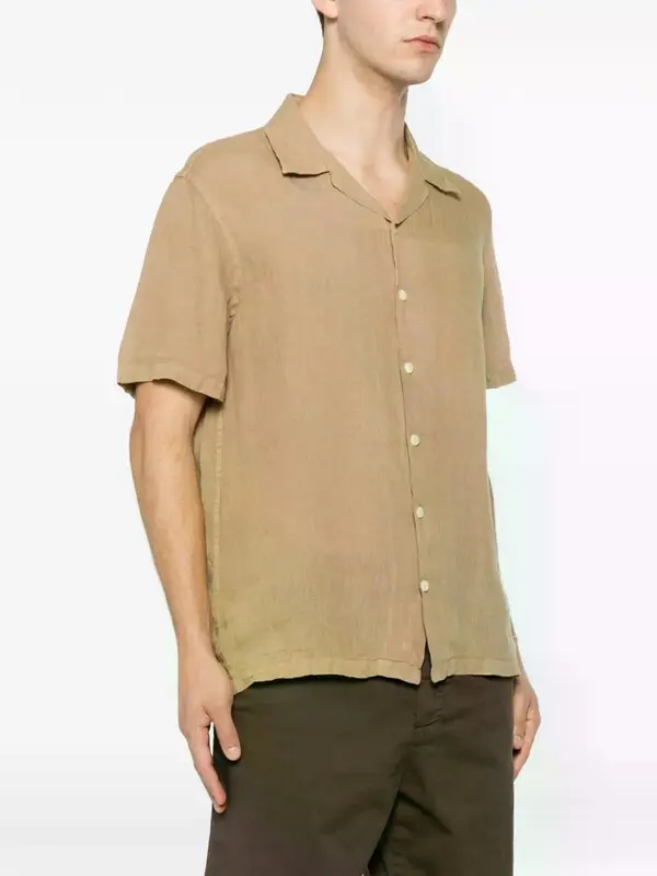 120% Lino Short-sleeve Camp-collar Shirt