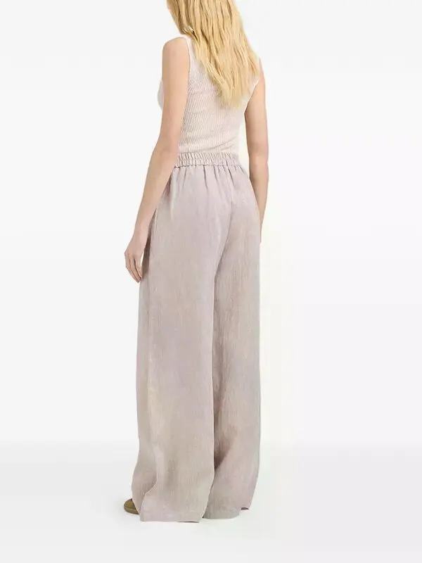 Momoni Aspen Pleated Linen Palazzo Pants