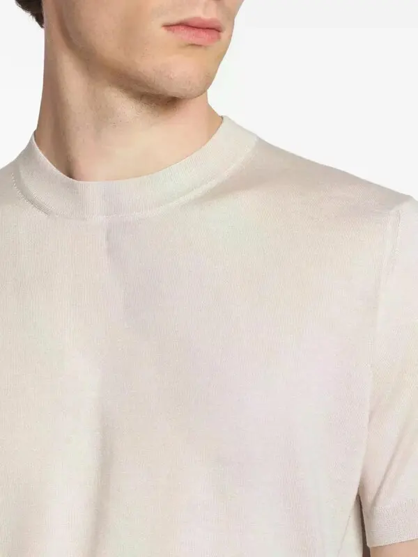 Brioni Fine-knit Ribbed-trim T-shirt