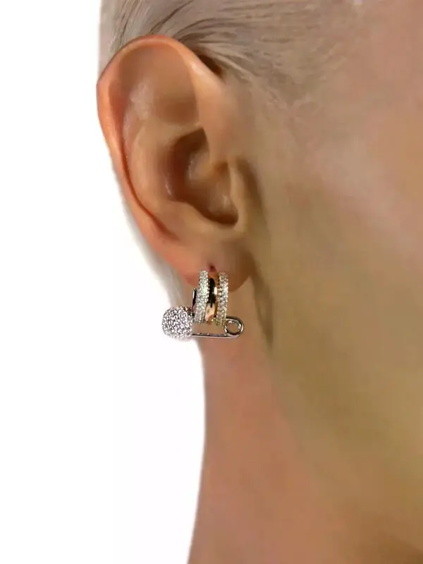 APM MONACO Tricolor Morse Safety Pin Earrings