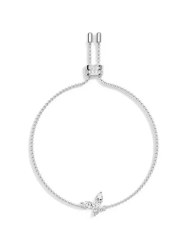 APM MONACO Butterfly Crystal Embellished Bracelet - Silver