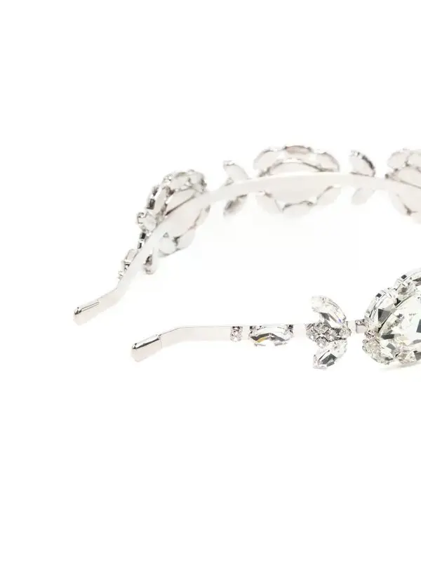 SELF-PORTRAIT Crystal Embellished Headband - Silver