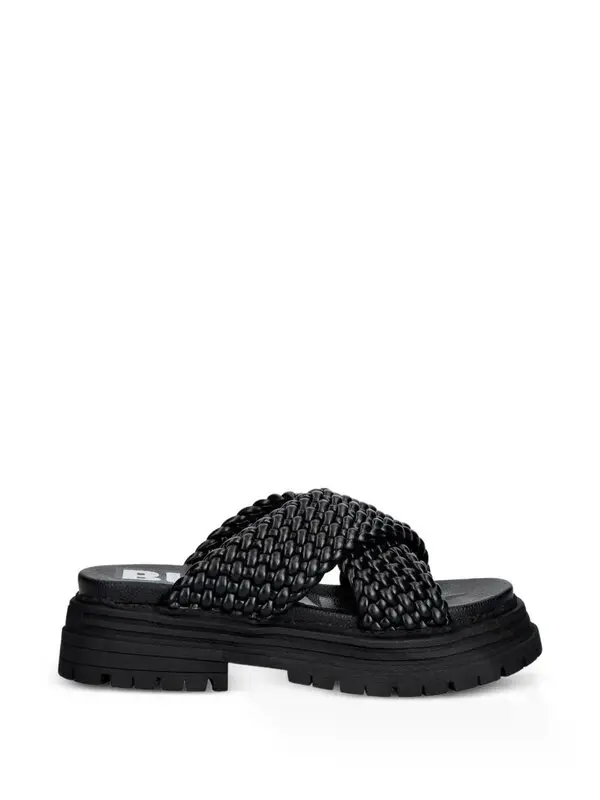 BUFFALO Lennox Braided Crossover-strap Sandals - Black