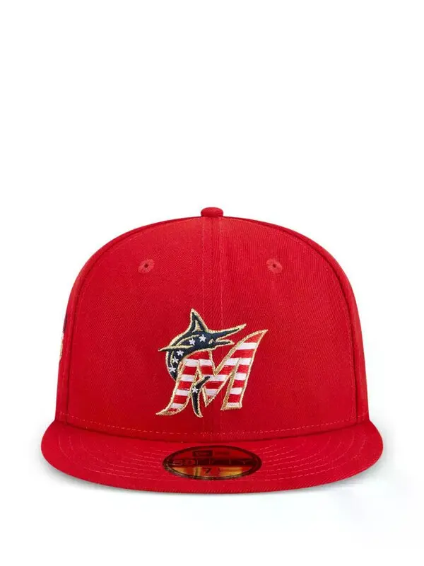 New Era Miami Marlins Embroidered Logo Cap - Red
