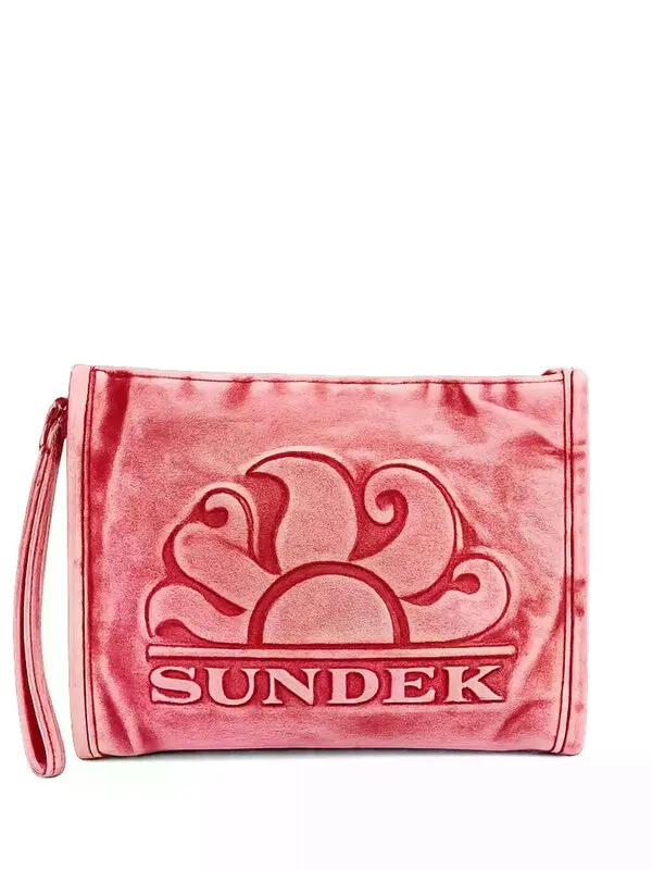 Sundek Embossed Logo Wristlet Clutch Bag - Pink