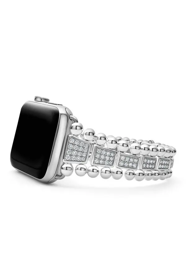 Lagos Sterling Diamond Smart Caviar Watch Bracelet - Silver