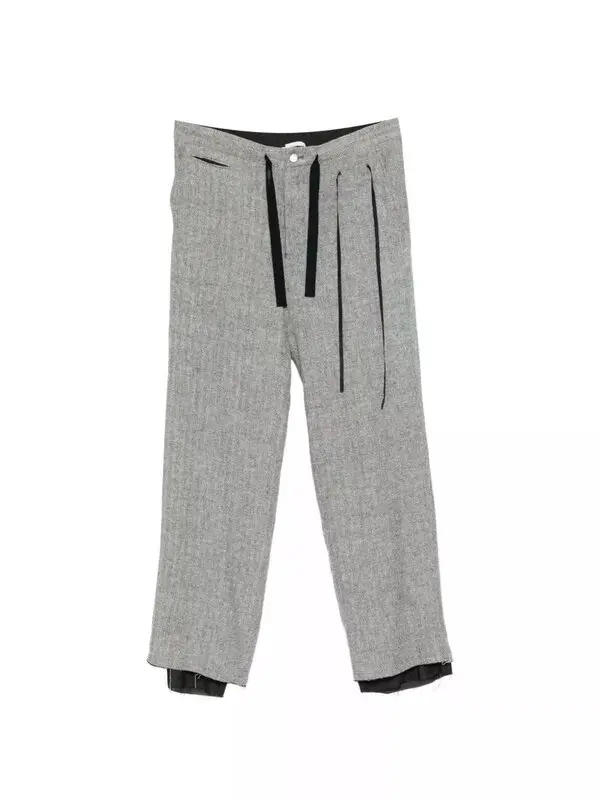MIDORIKAWA Layered Herringbone Trousers - Grey