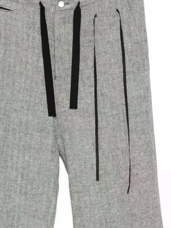 MIDORIKAWA Layered Herringbone Trousers