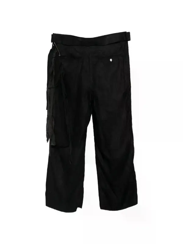 MIDORIKAWA Belted Wide-leg Trousers - Black