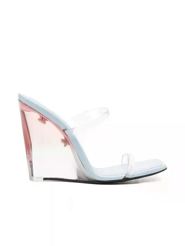 Casablanca Transparent Strap Wedge Sandals - White