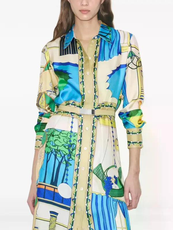 Tory Burch Printed Silk Twill Shirtdress