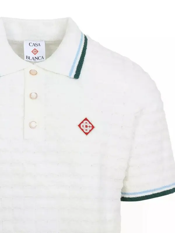 Casablanca Textured-knit Polo Shirt