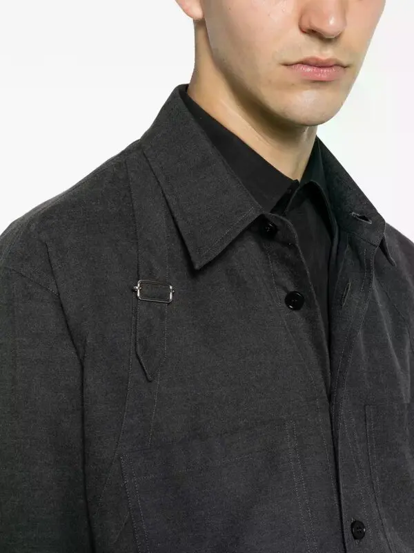 Alexander McQueen Harness-detail Patch-pocket Overshirt