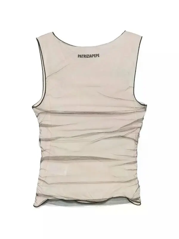 Patrizia Pepe Ruched Mesh Tank Top