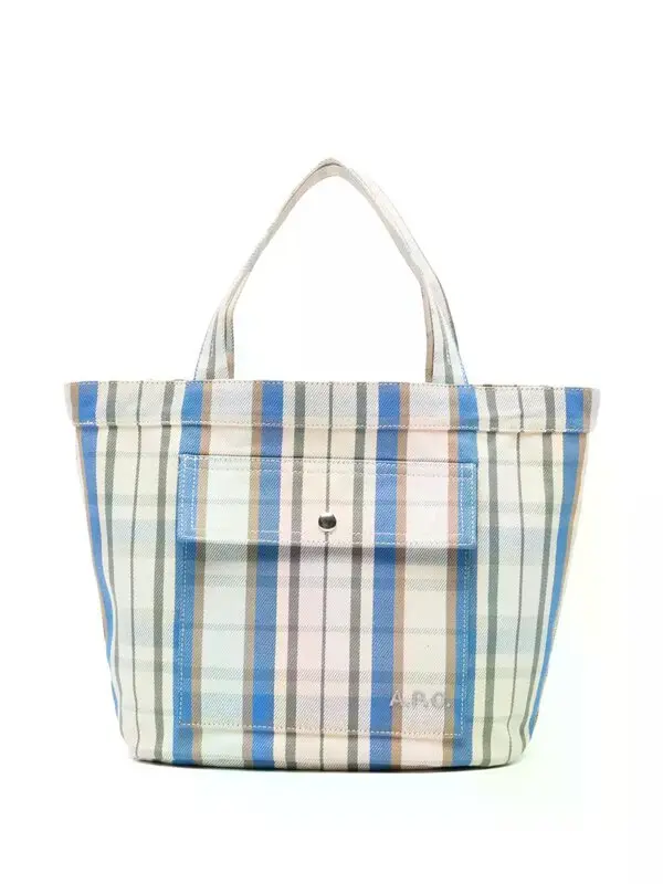 A.p.c. Check-pattern Flap-pocket Tote Bag