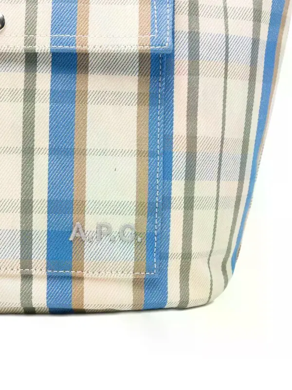 A.p.c. Check-pattern Flap-pocket Tote Bag