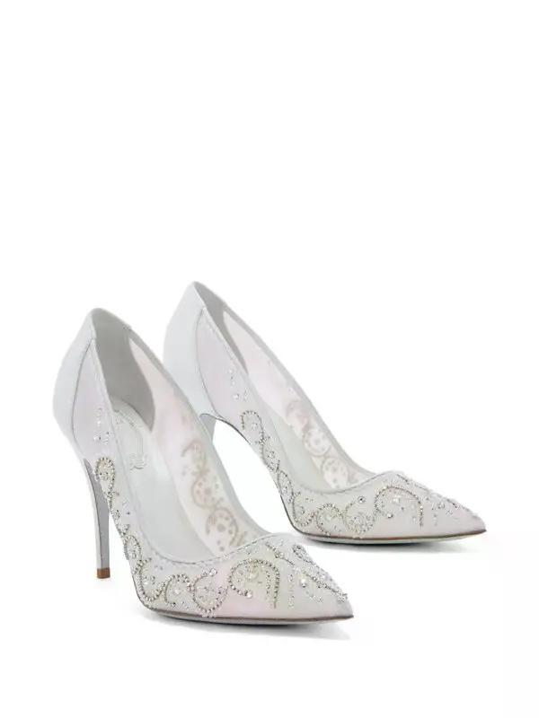 Rene Caovilla Jahanara Crystal-embellished Mesh Pumps