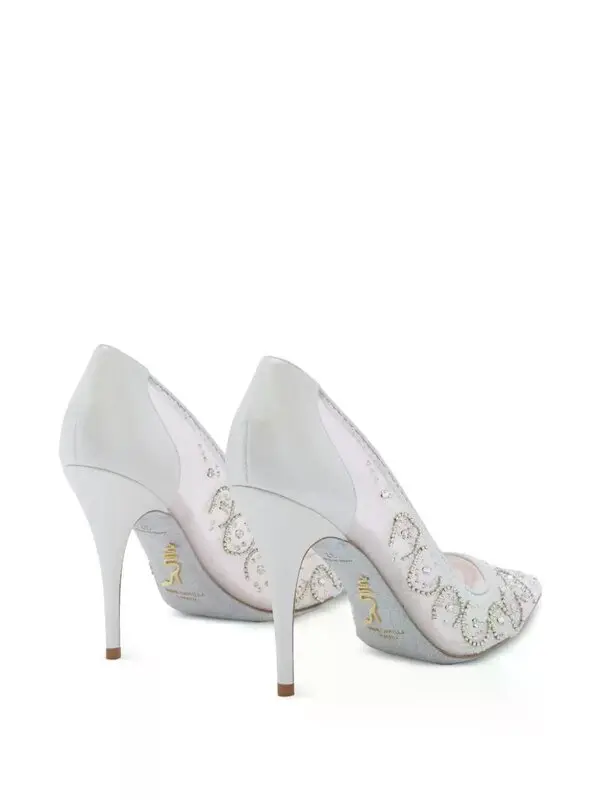 Rene Caovilla Jahanara Crystal-embellished Mesh Pumps