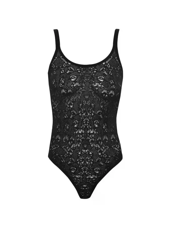 Gabriela Hearst Desnos Crochet-knit Bodysuit - Black