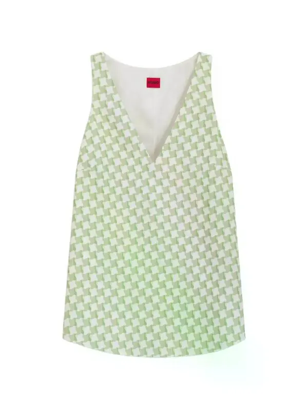Hugo Embellished Geometric Print Blouse - Green
