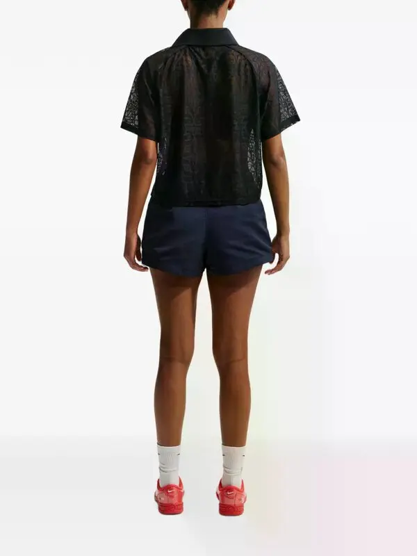 Nike Lace Patterned Logo Detail Top - Black