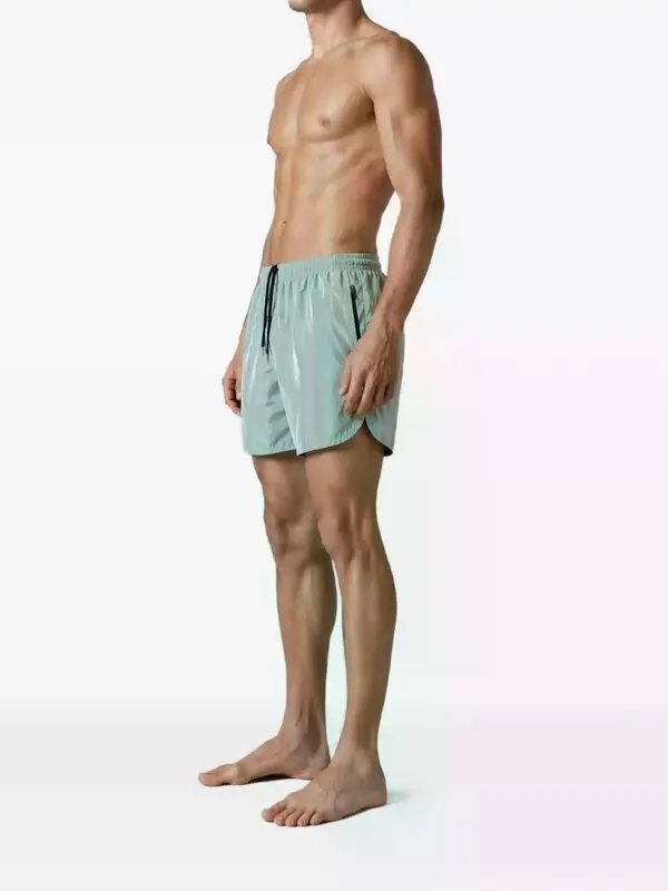 TRIBE AND TRUE Iridescent Drawstring Swim Shorts
